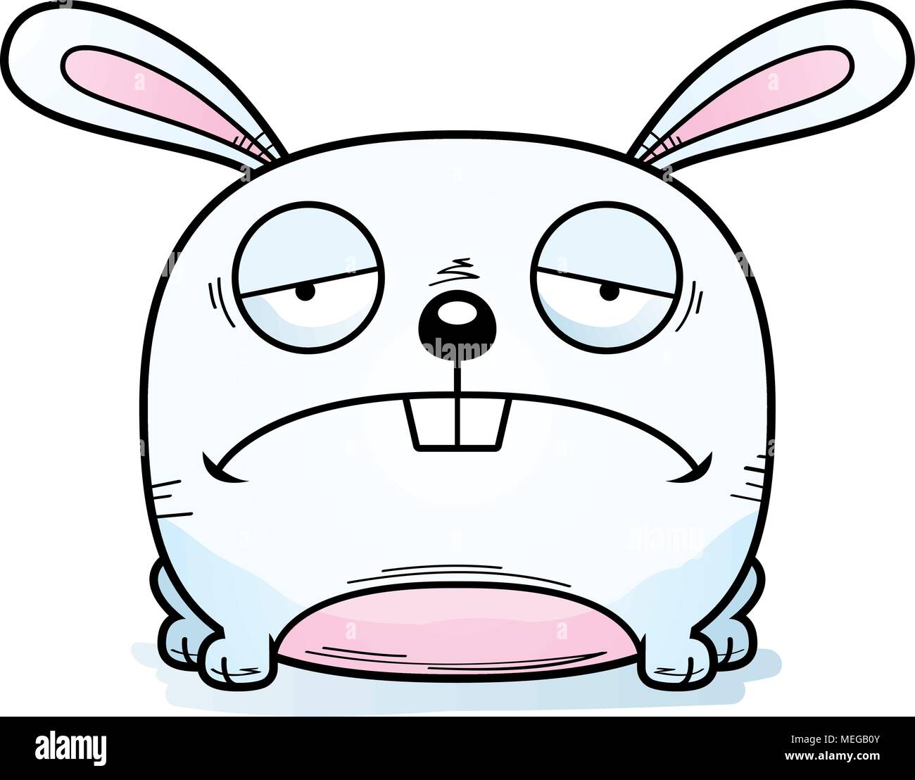 A cartoon illustration of a rabbit looking depressed Stock Vector Image ...