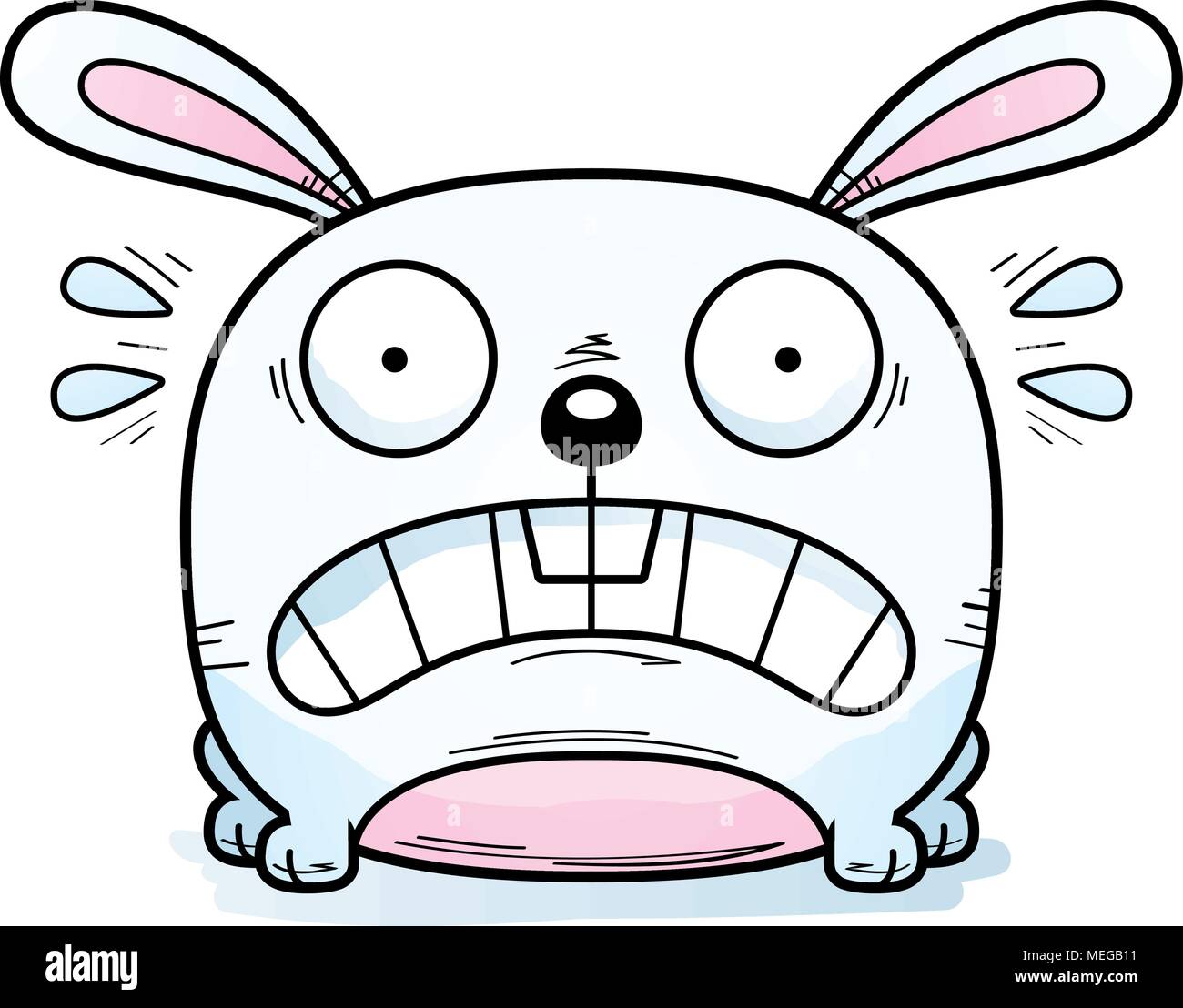 A cartoon illustration of a rabbit looking terrified Stock Vector Image ...