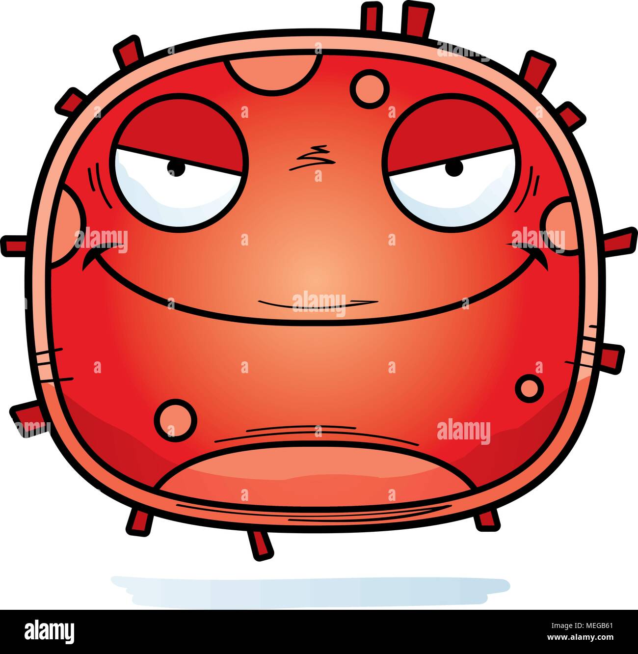 A cartoon illustration of an evil looking red blood cell Stock Vector ...