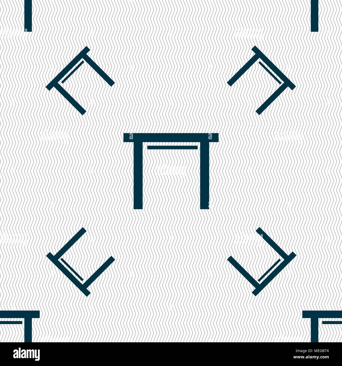 stool seat icon sign. Seamless pattern with geometric texture. Vector ...