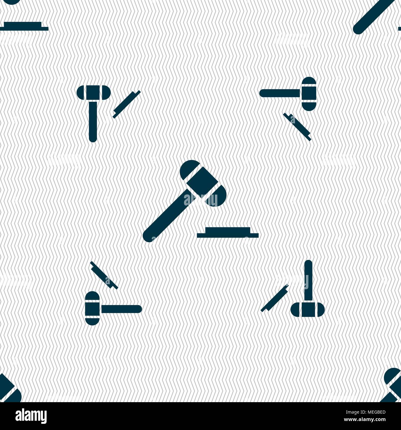 judge hammer icon. Seamless pattern with geometric texture. Vector ...