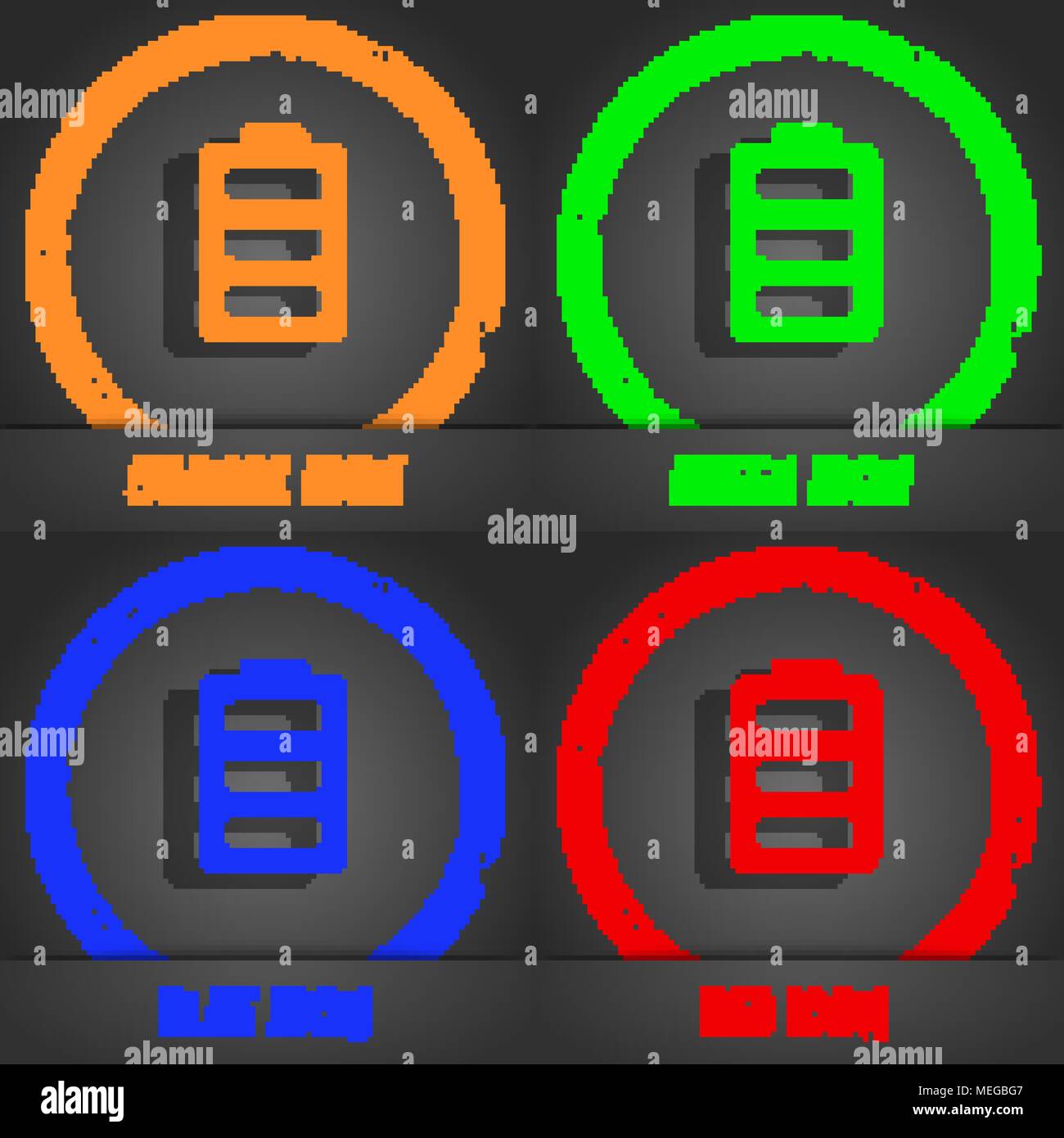 Battery fully charged icon symbol. Fashionable modern style. In the ...