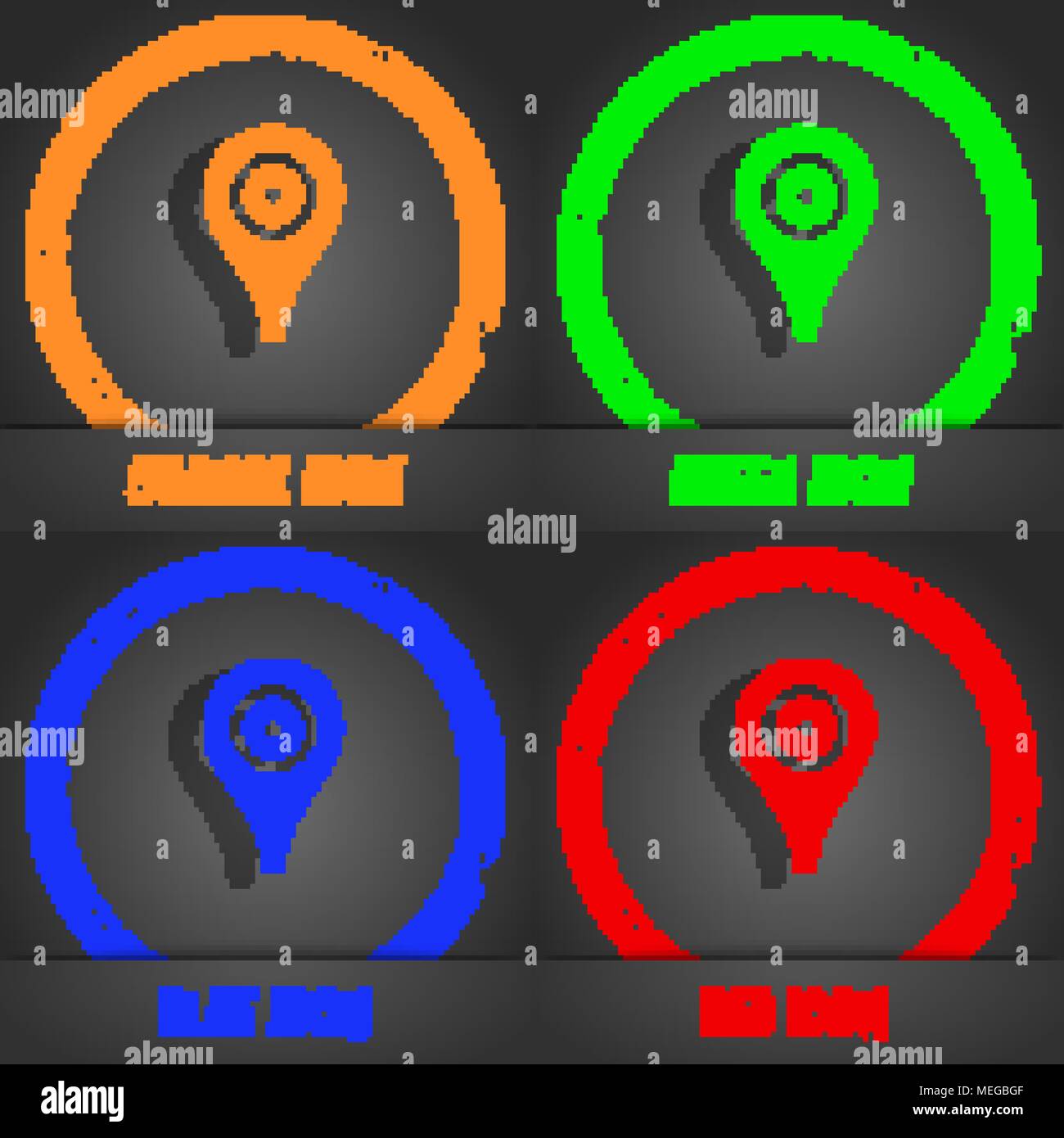 Map Pointer Gps Location Icon Symbol Fashionable Modern Style In The Orange Green Blue