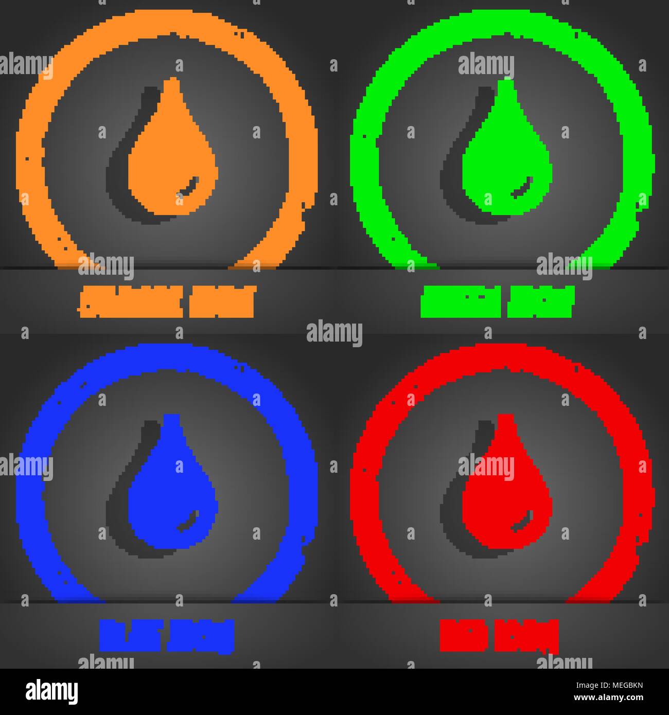 Water drop icon symbol. Fashionable modern style. In the orange, green ...