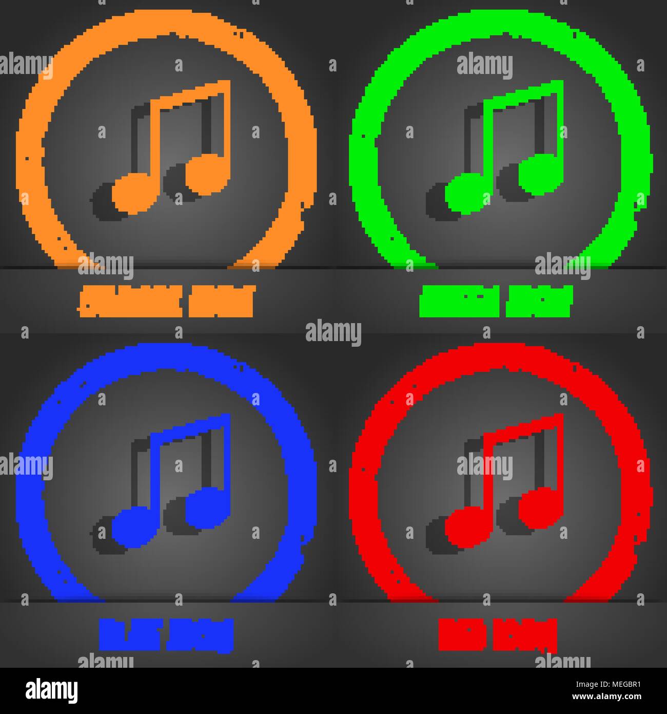 musical note, music, ringtone icon symbol. Fashionable modern style. In ...
