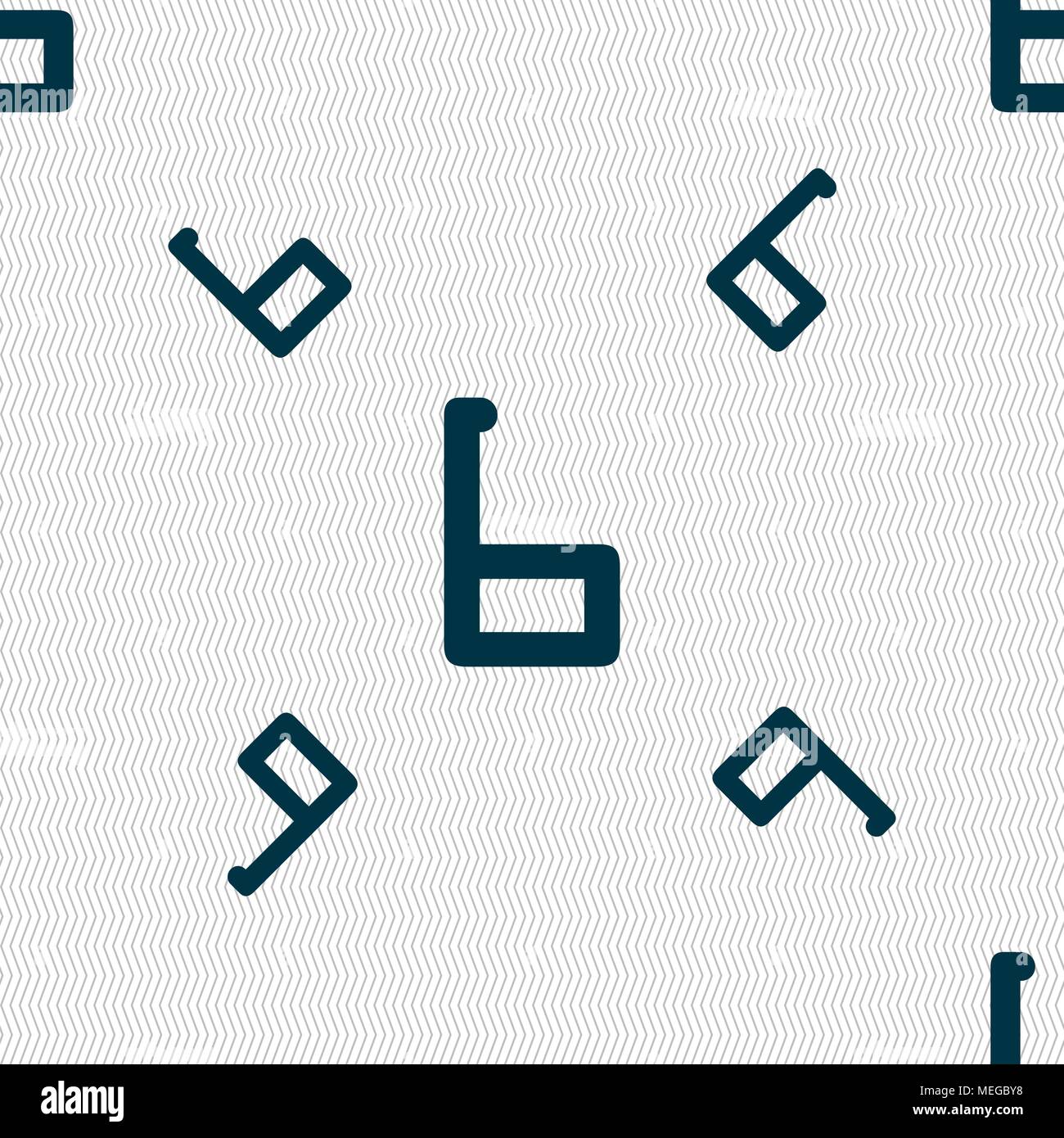 number six icon sign. Seamless pattern with geometric texture. Vector ...