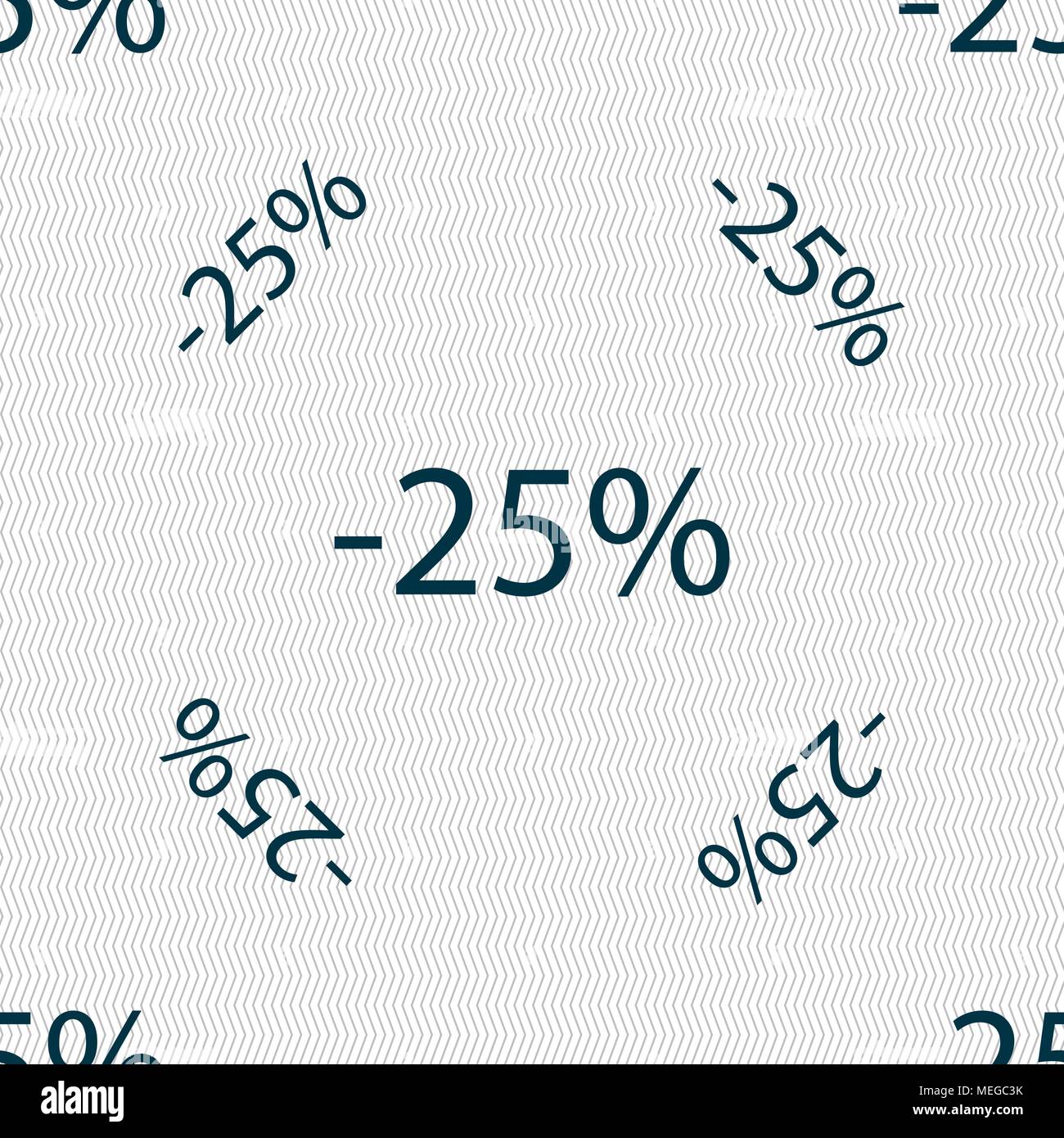 25 percent discount sign icon. Sale symbol. Special offer label ...