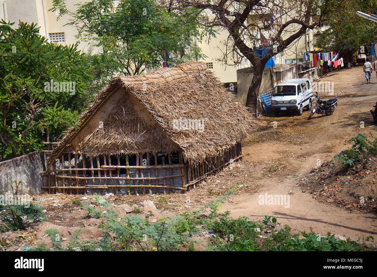 small Indian towns with elements of urban settlement Stock Photo - Alamy