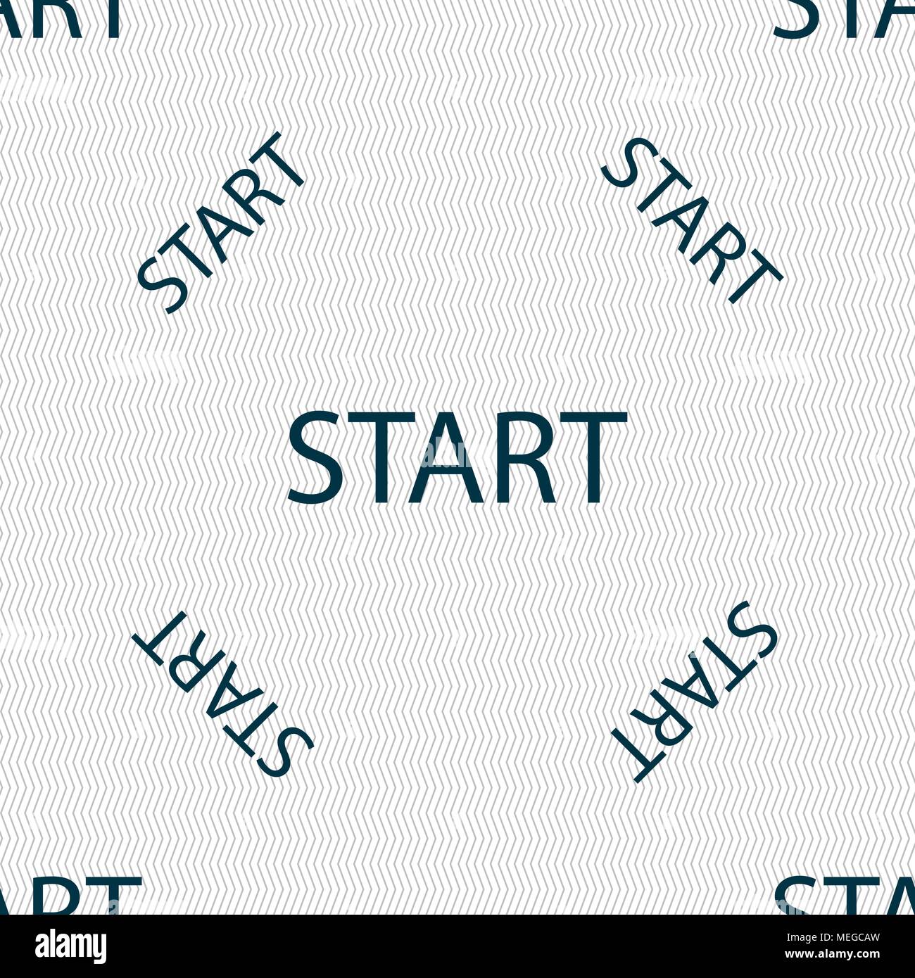 Start engine sign icon. Seamless pattern with geometric texture. Vector ...