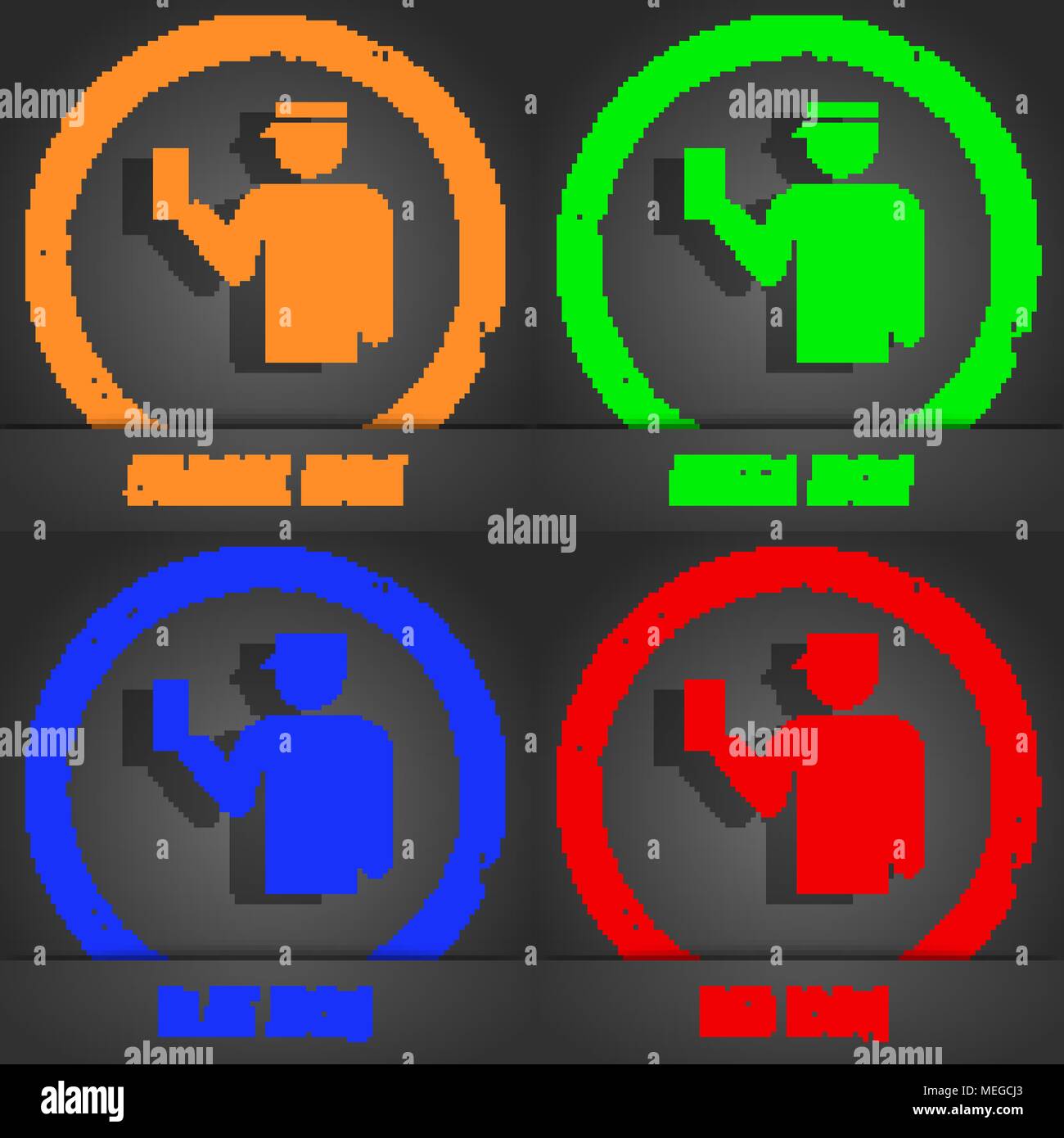 Inspector icon symbol. Fashionable modern style. In the orange, green ...