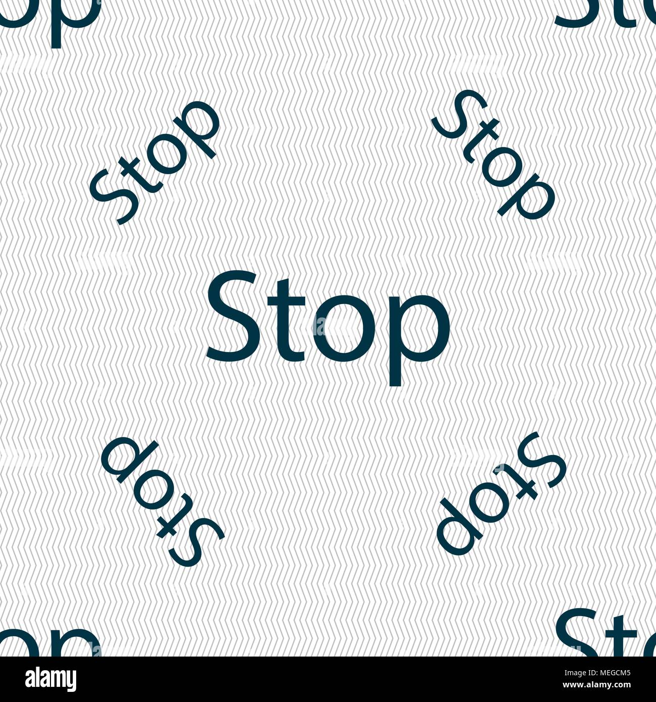 Traffic stop sign icon. Caution symbol. Seamless pattern with geometric ...