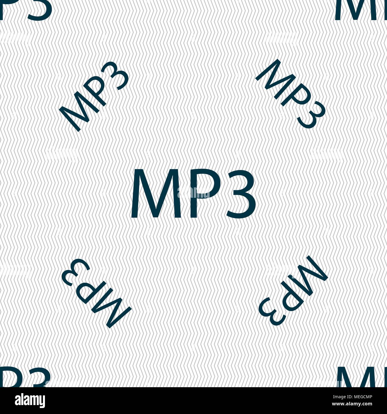 Mp3 music format sign icon. Musical symbol. Seamless pattern with ...