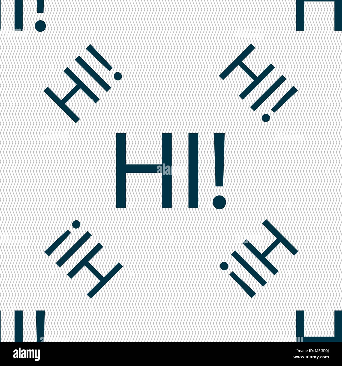 HI sign icon. India translation symbol. Seamless pattern with geometric ...