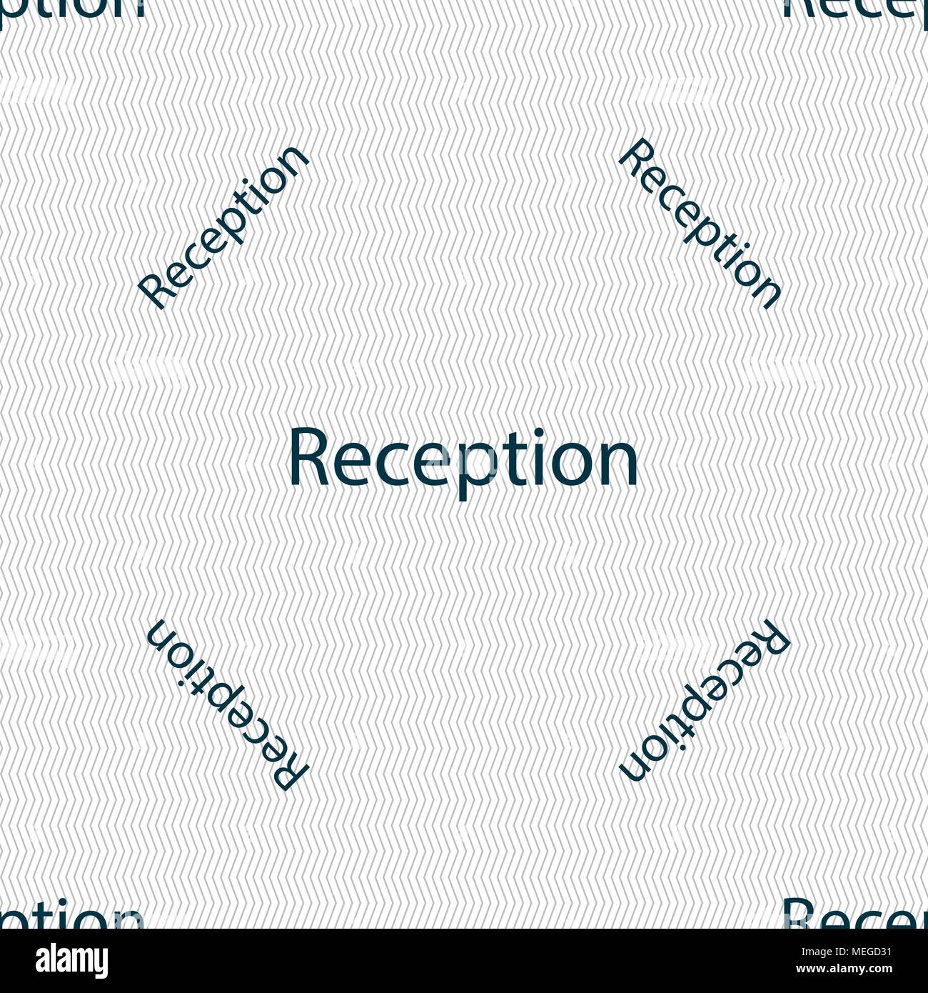 Reception sign icon. Hotel registration table symbol. Seamless pattern ...