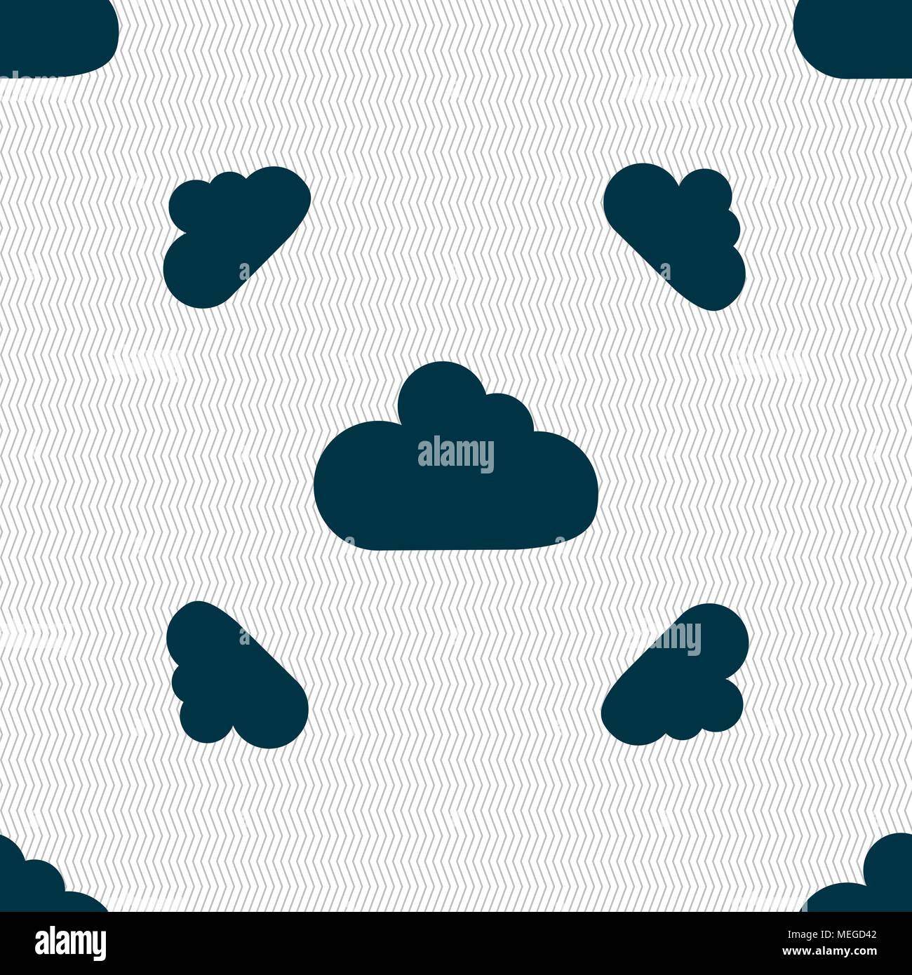 Cloud sign icon. Data storage symbol. Seamless pattern with geometric ...