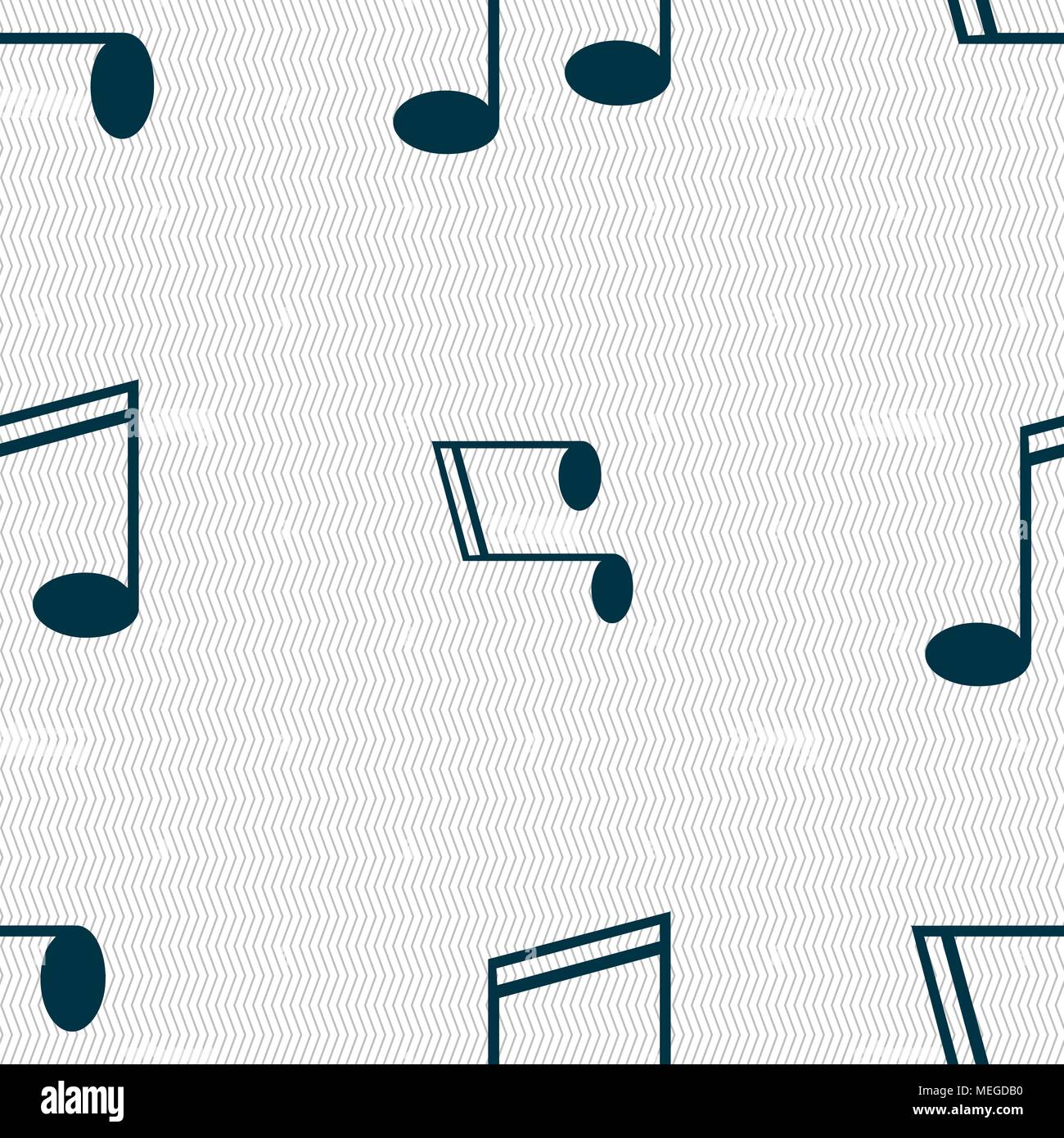 Music note sign icon. Musical symbol. Seamless abstract background with ...