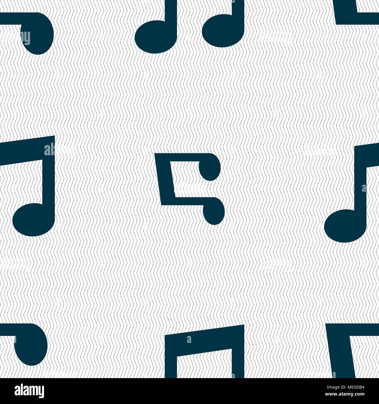 Music note sign icon. Musical symbol. Seamless abstract background with ...