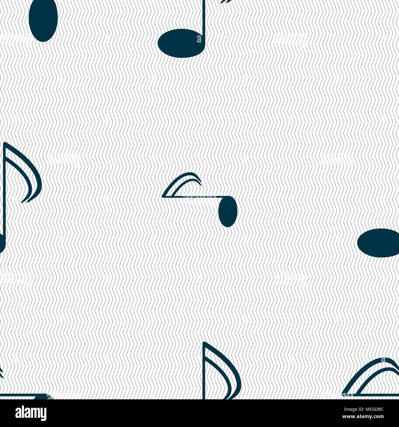 Music note sign icon. Musical symbol. Seamless abstract background with ...
