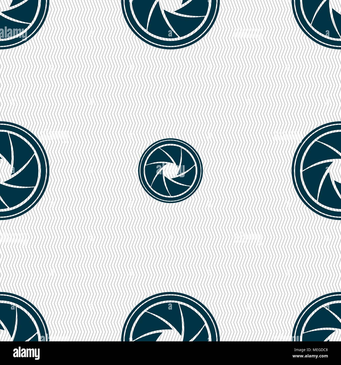 diaphragm icon. Aperture sign. Seamless abstract background with ...