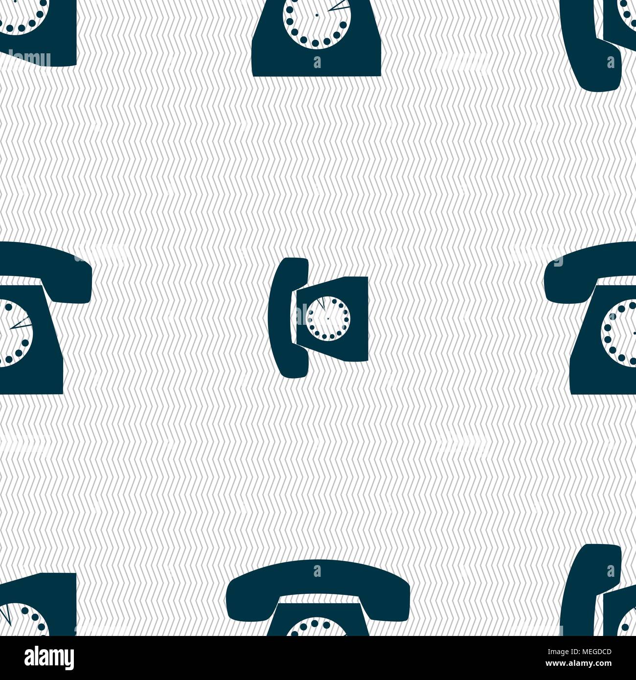 Retro telephone icon symbol. Seamless abstract background with ...