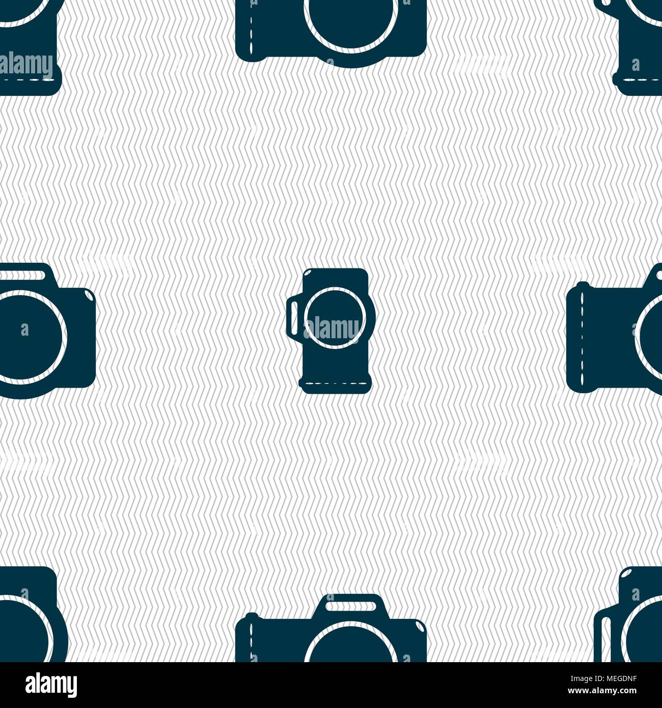 Photo camera sign icon. Digital photo camera symbol. Seamless abstract ...