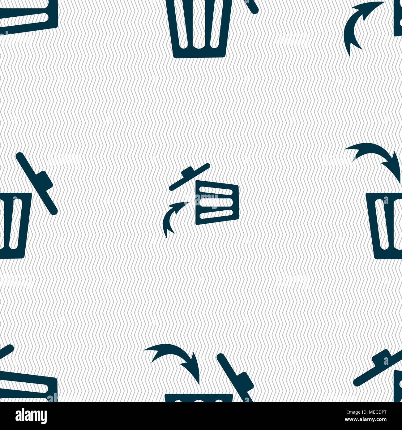 Recycle bin sign icon. Seamless abstract background with geometric ...