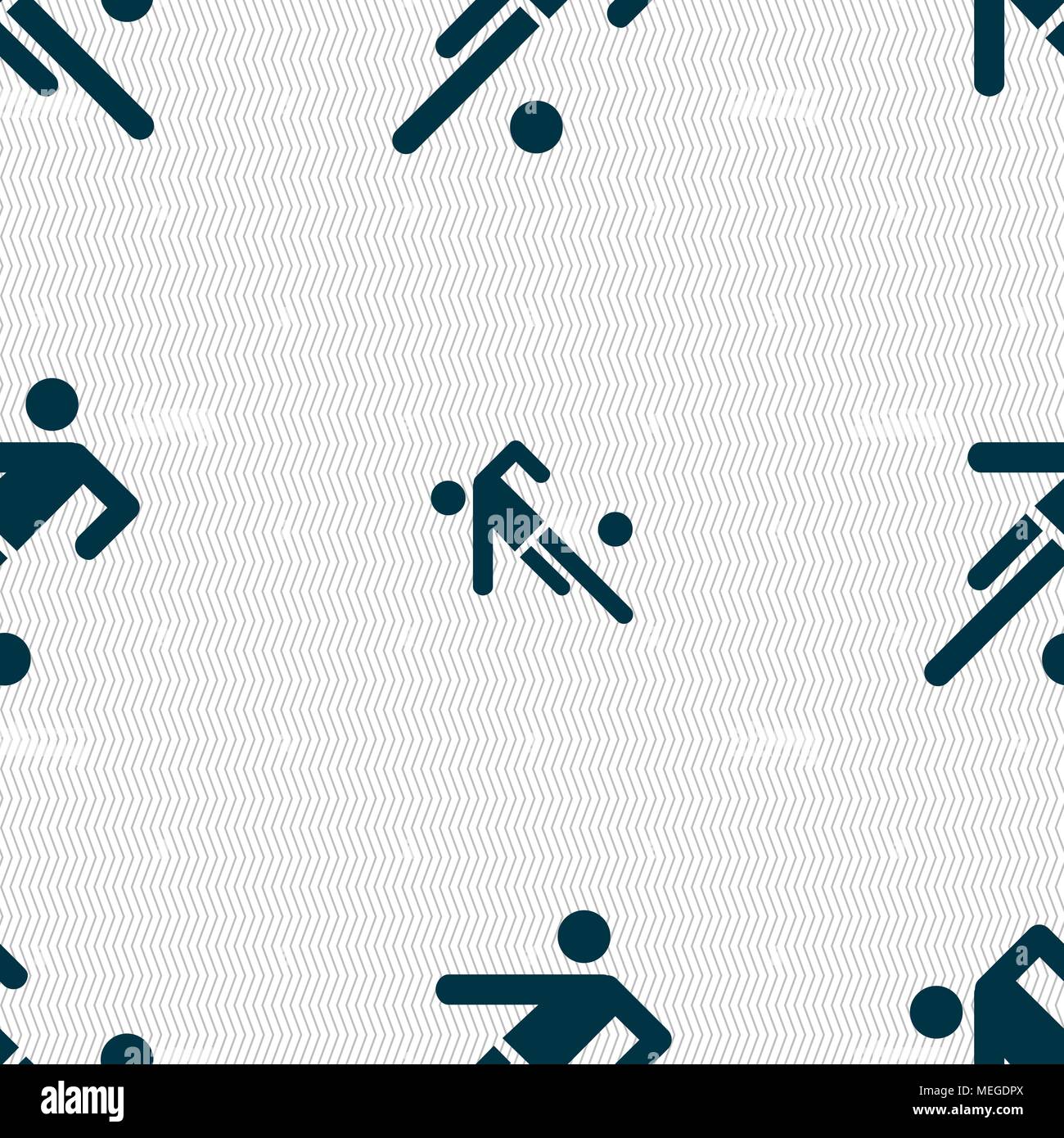 football player icon. Seamless abstract background with geometric ...