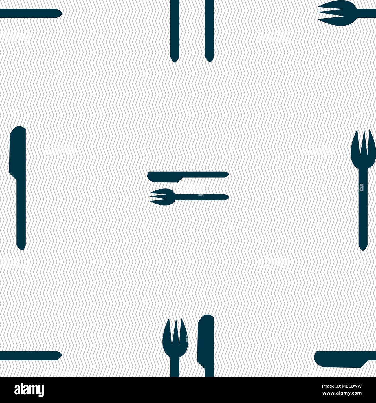 Eat sign icon. Cutlery symbol. Fork and knife. Seamless abstract ...