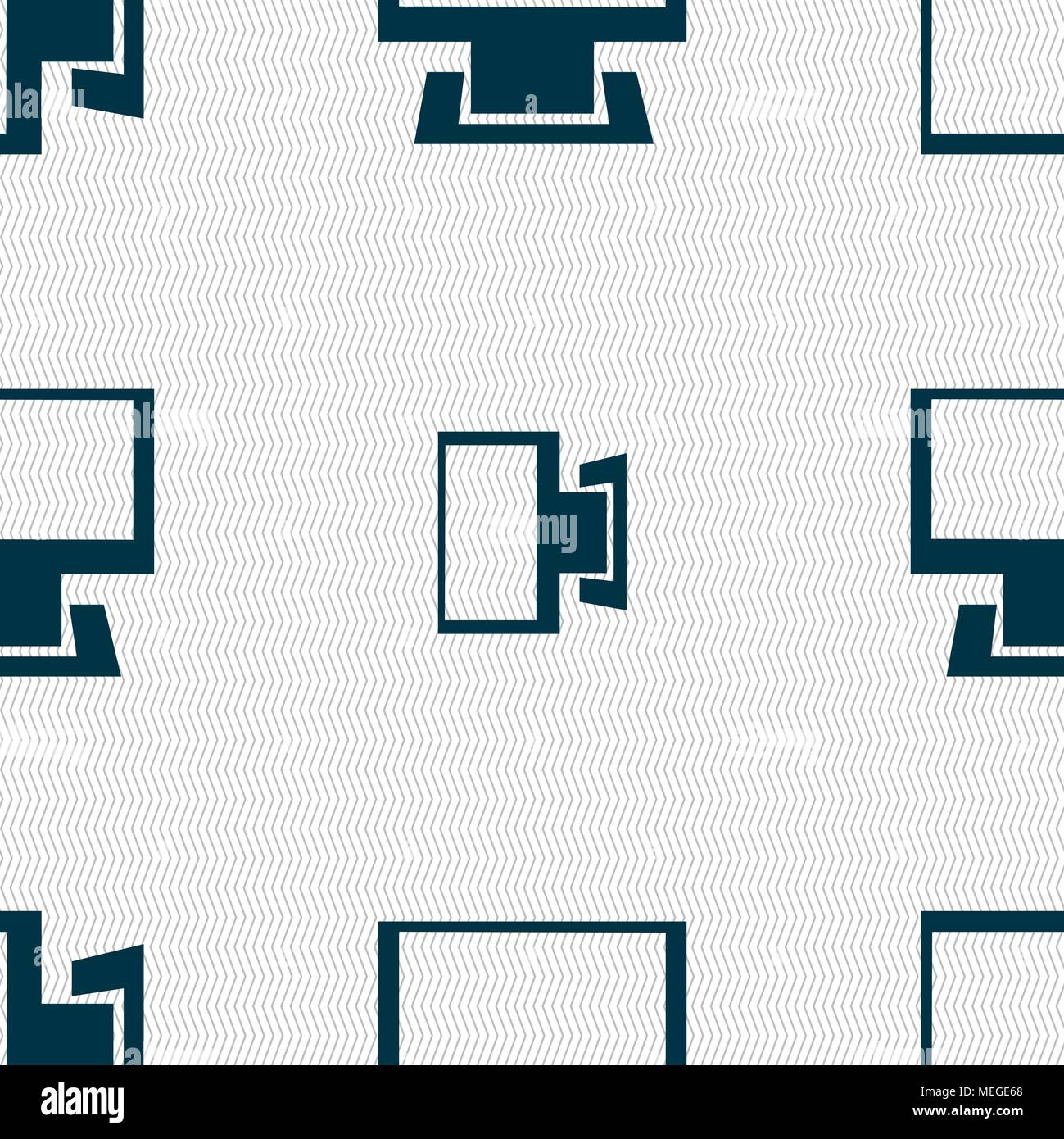 Computer widescreen monitor sign icon. Seamless abstract background with geometric shapes ...