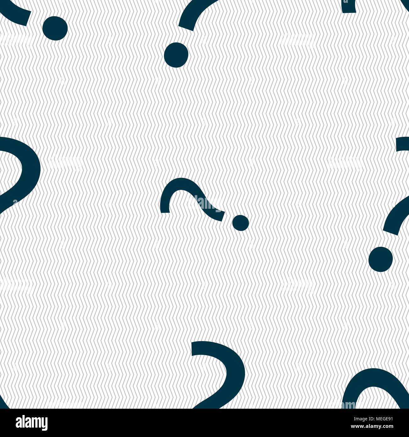 Question mark sign icon. Help symbol. FAQ sign. Seamless abstract ...