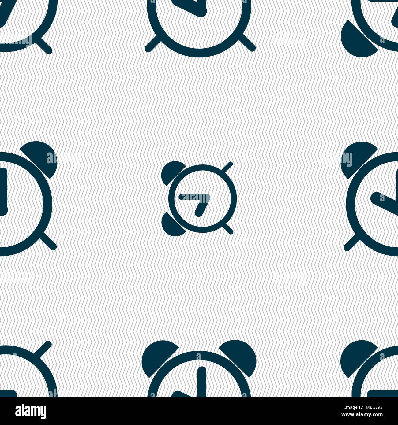 Alarm clock sign icon. Wake up alarm symbol. Seamless abstract ...
