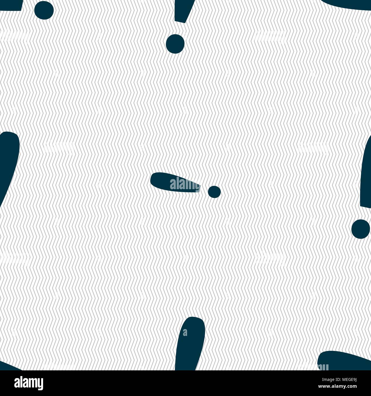 Exclamation mark sign icon. Attention speech bubble symbol. Seamless ...