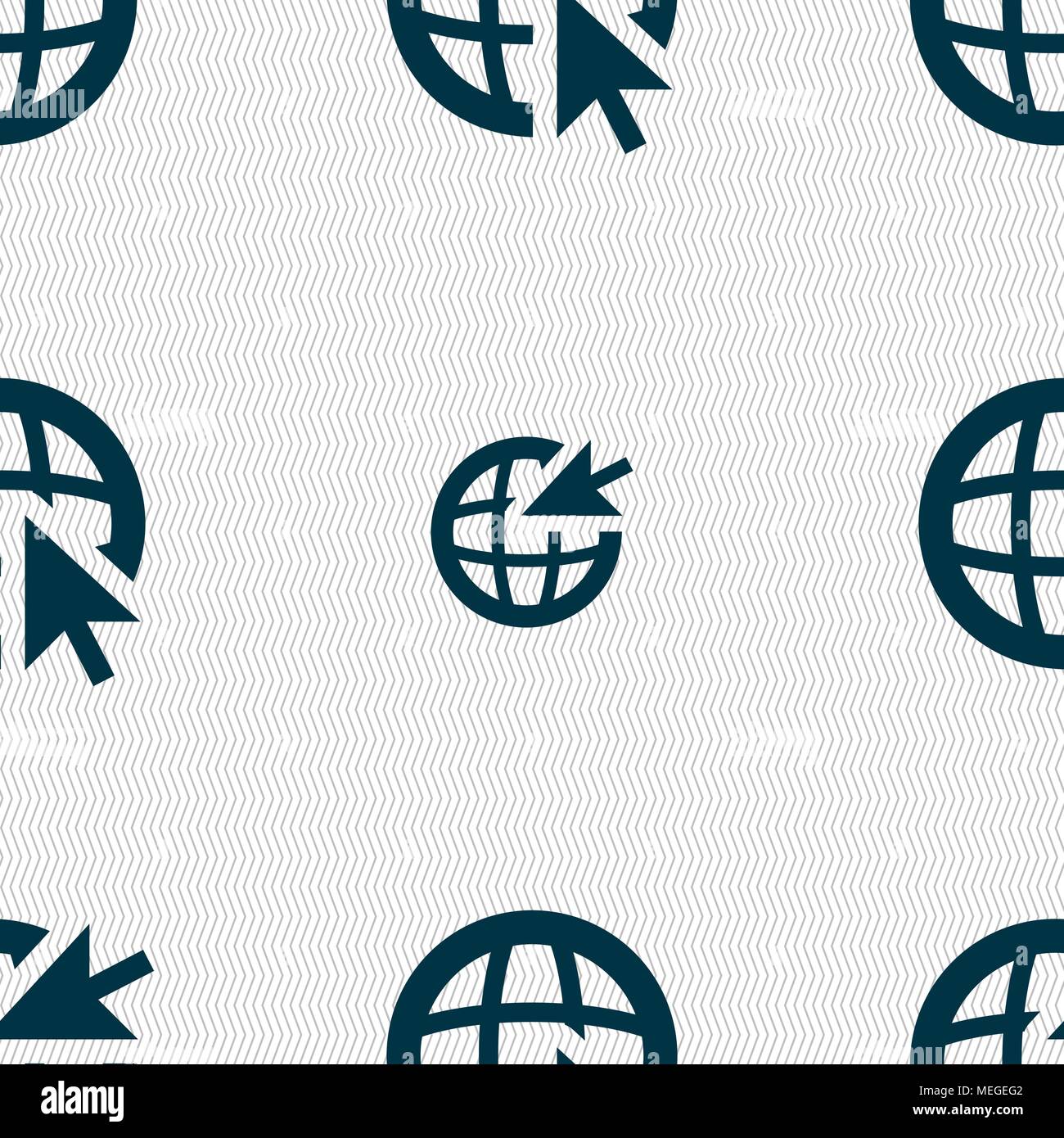 Internet sign icon. World wide web symbol. Cursor pointer. Seamless abstract background with ...