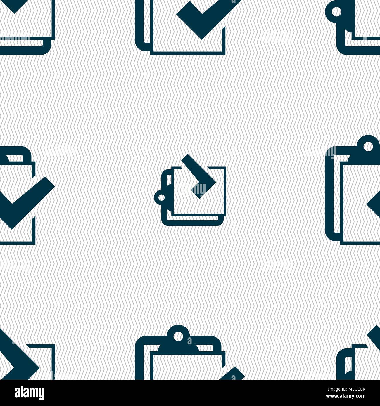 Edit document sign icon. Seamless abstract background with geometric ...