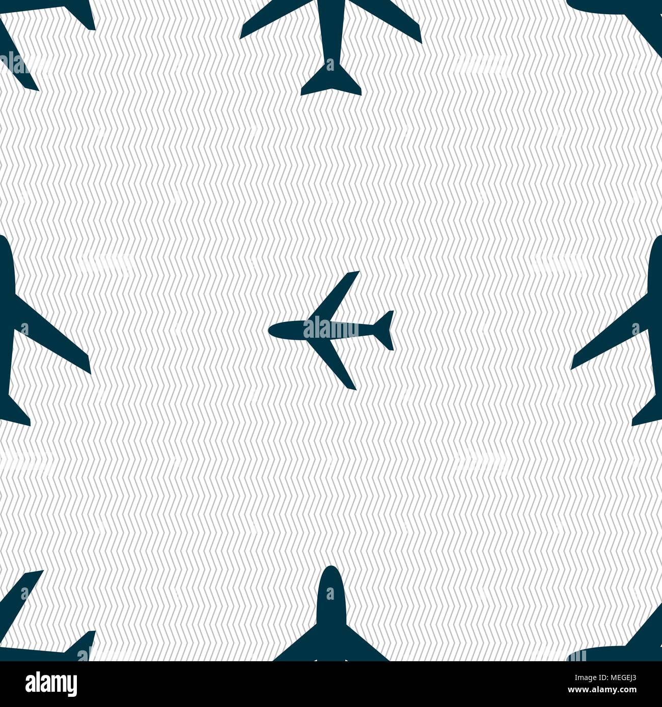 Airplane sign. Plane symbol. Travel icon. Flight flat label. Seamless ...