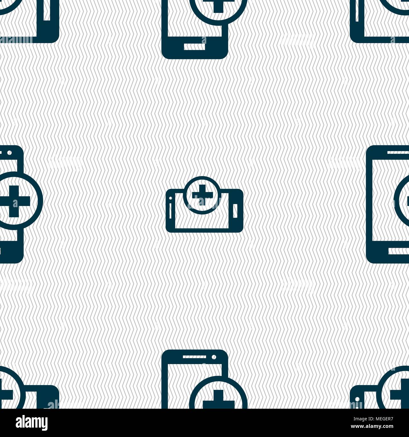 Mobile devices sign icon. with symbol plus. Seamless abstract ...