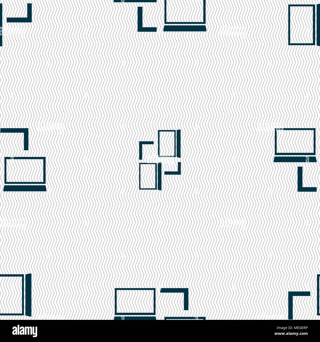 Synchronization sign icon. Notebooks sync symbol. Data exchange. Seamless abstract background ...