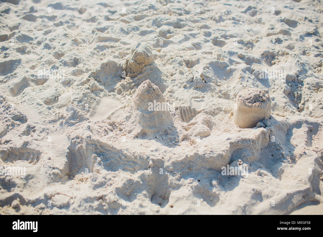 Sand Castle on Beach sea ocean summer Stock Photo - Alamy