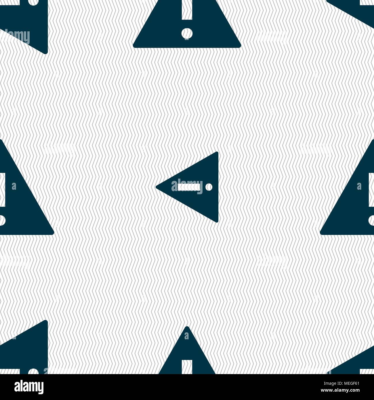 Attention sign icon. Exclamation mark. Hazard warning symbol. Seamless ...