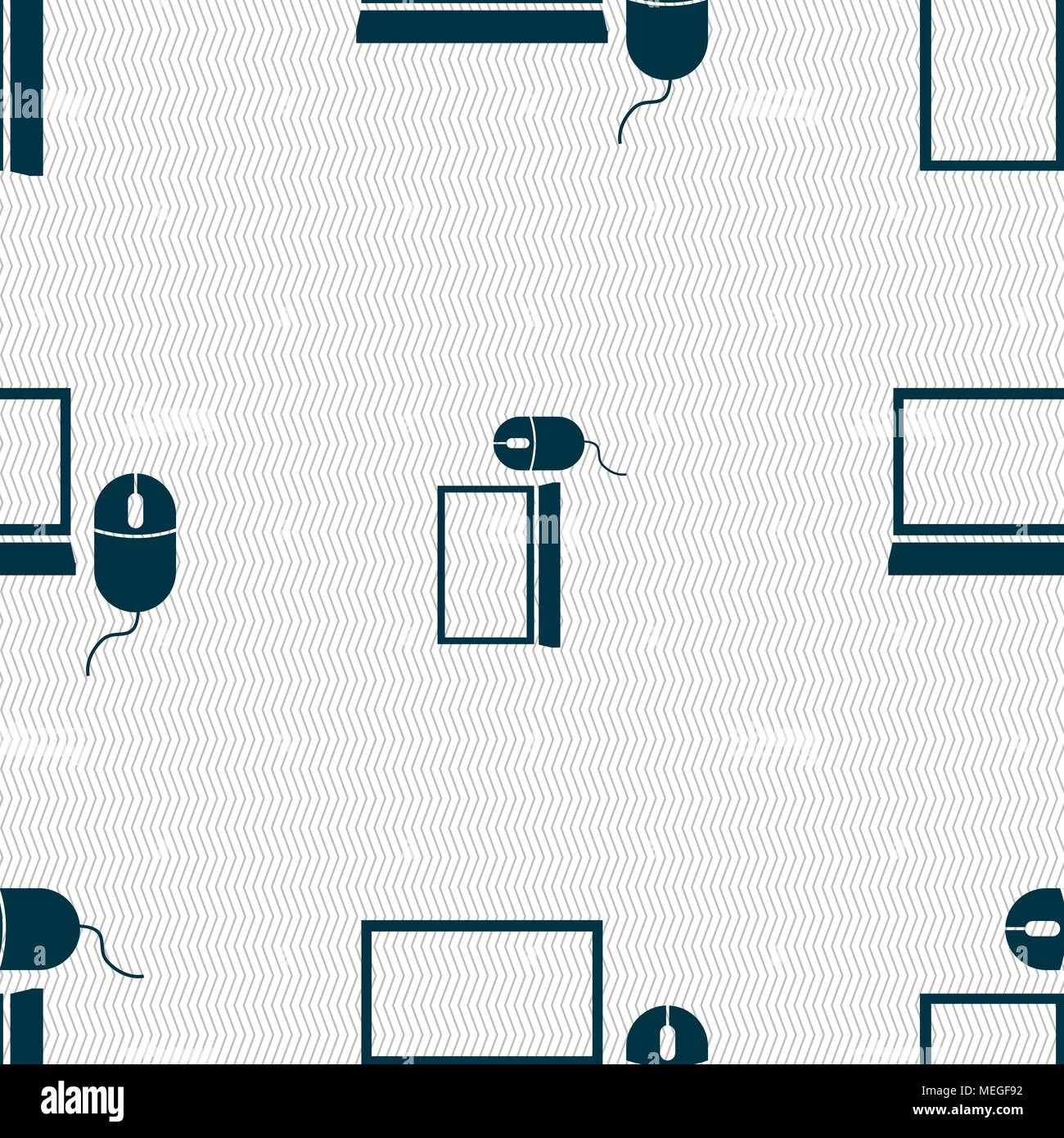 Computer Widescreen Monitor Mouse Sign Ico Seamless Abstract Background With Geometric Shapes