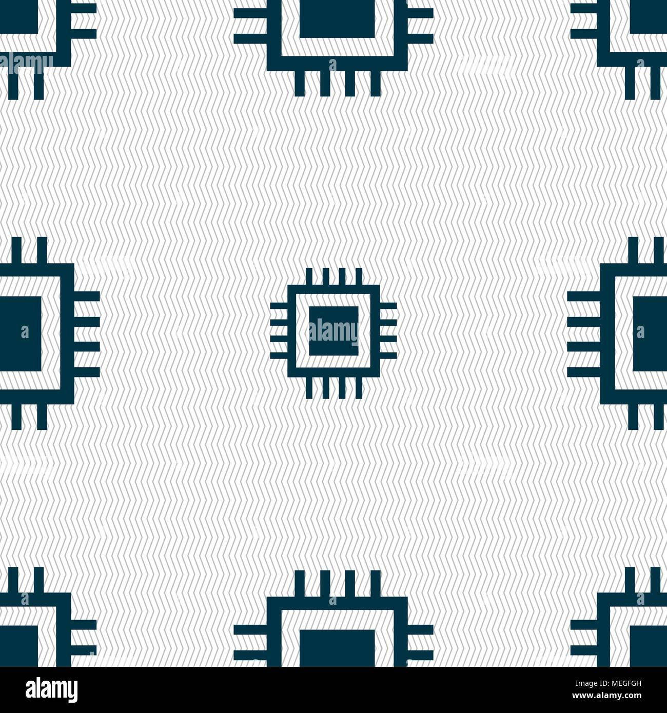 Central Processing Unit Icon. Technology scheme circle symbol. Seamless ...
