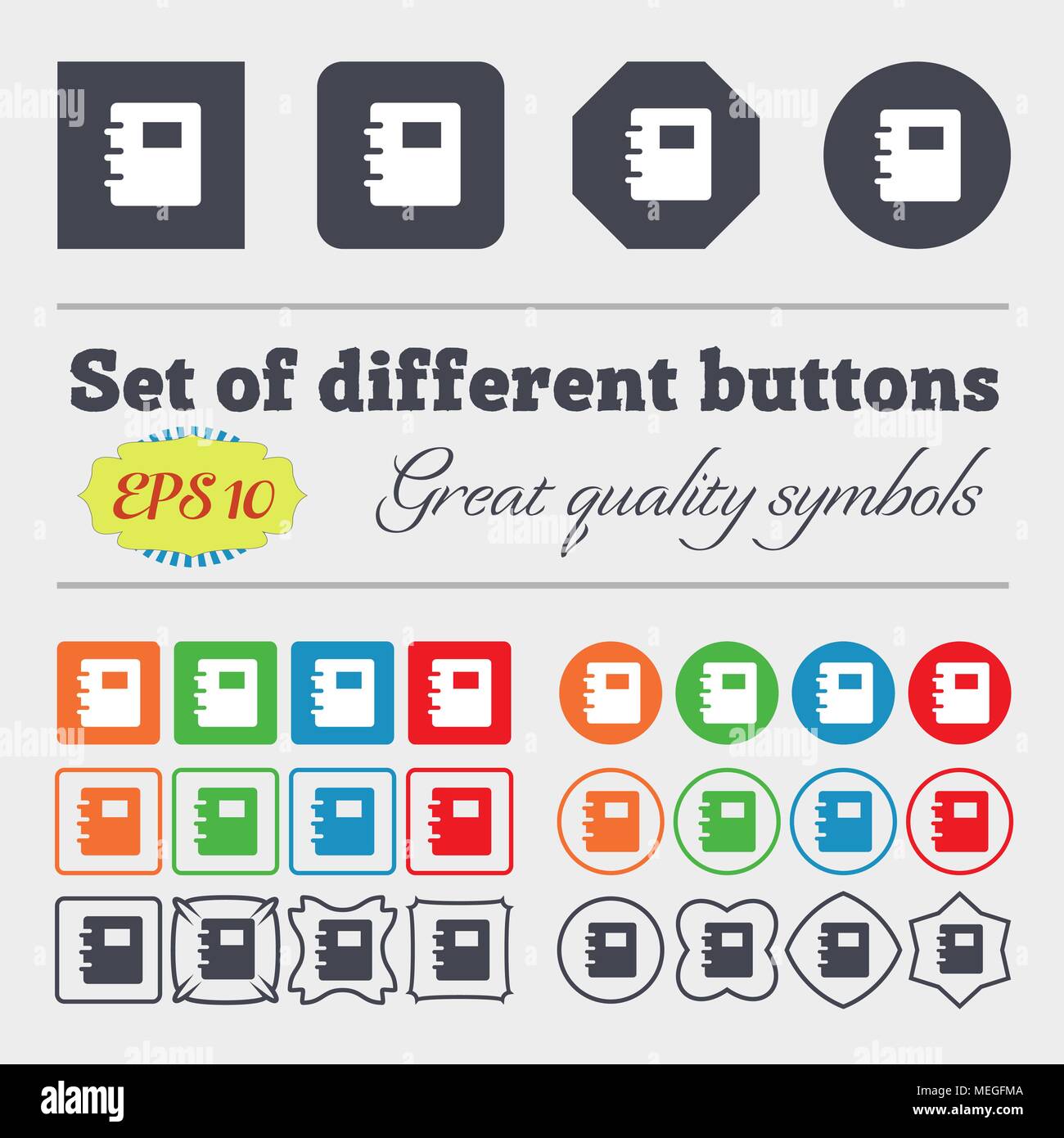 Book icon sign Big set of colorful, diverse, high-quality buttons ...