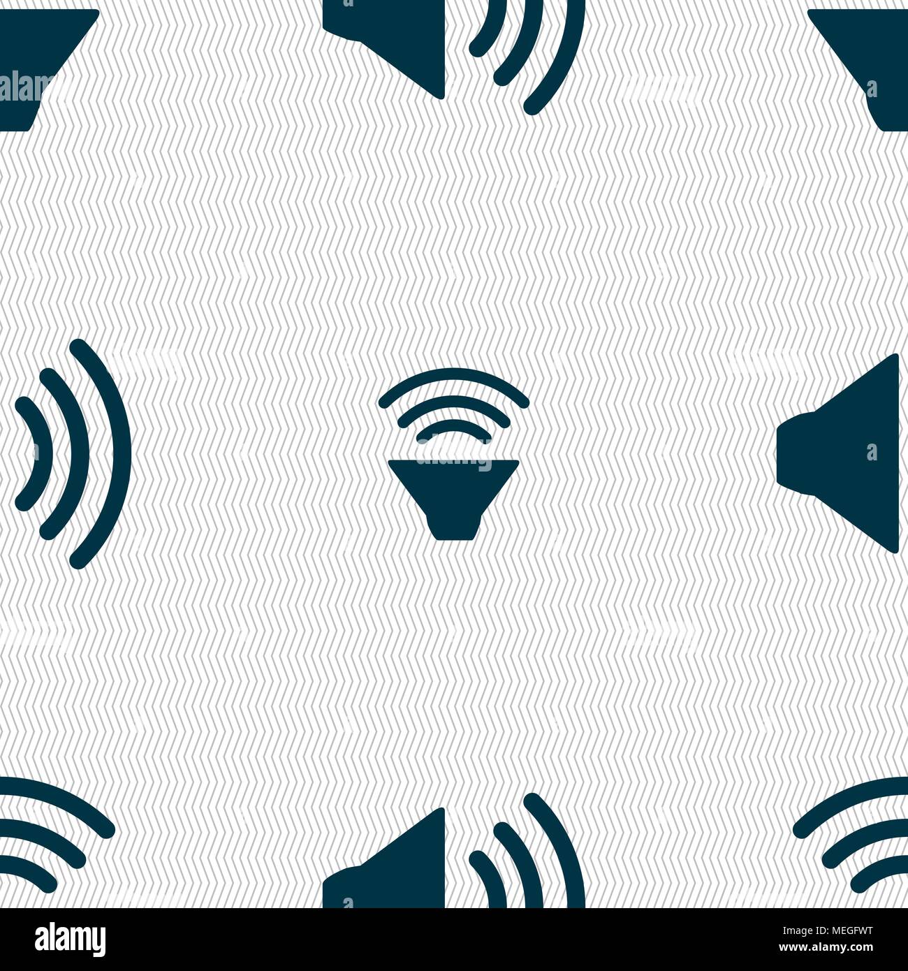 Speaker volume sign icon. Sound symbol. Seamless abstract background ...