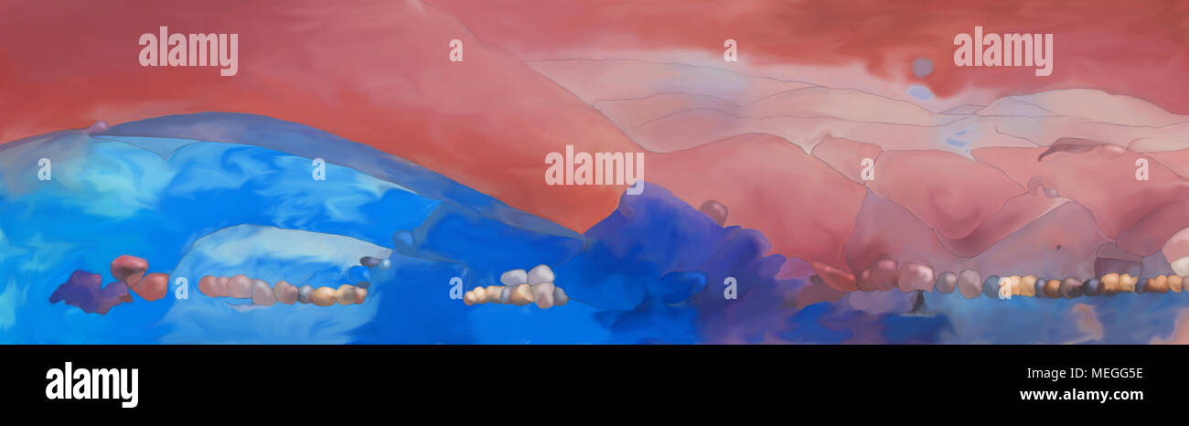 Abstract digital painted fantasy landscape or background texture with ...