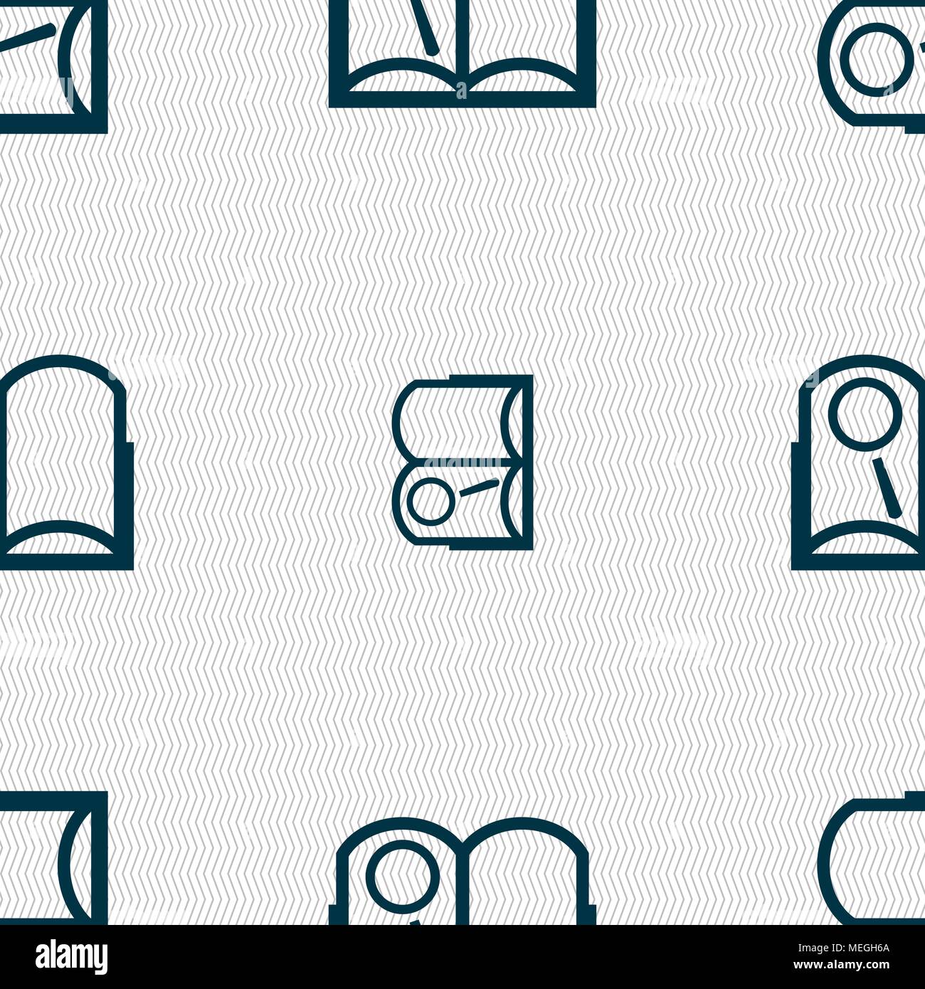 Book sign icon. Open book symbol. Seamless abstract background with ...