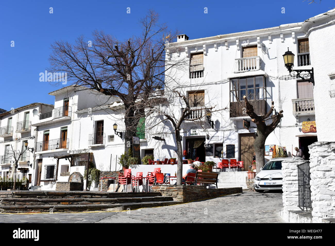 Village square (plaza Calvario), Capileira, Las Alpujarras, Granada ...