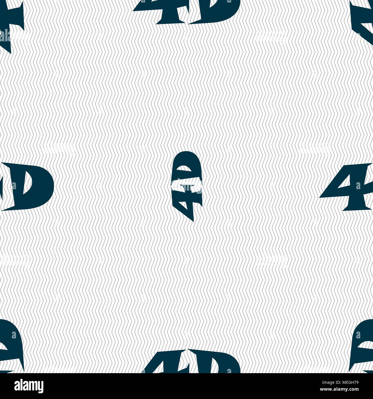 4D sign icon. 4D New technology symbol. Seamless abstract background ...
