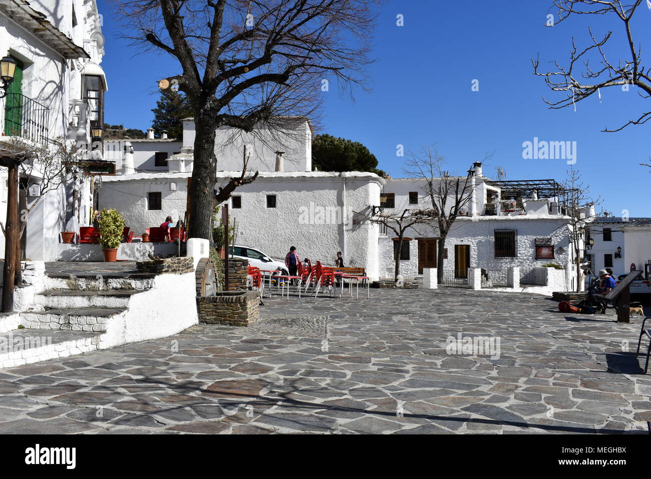 Village square (plaza Calvario), Capileira, Las Alpujarras, Granada ...