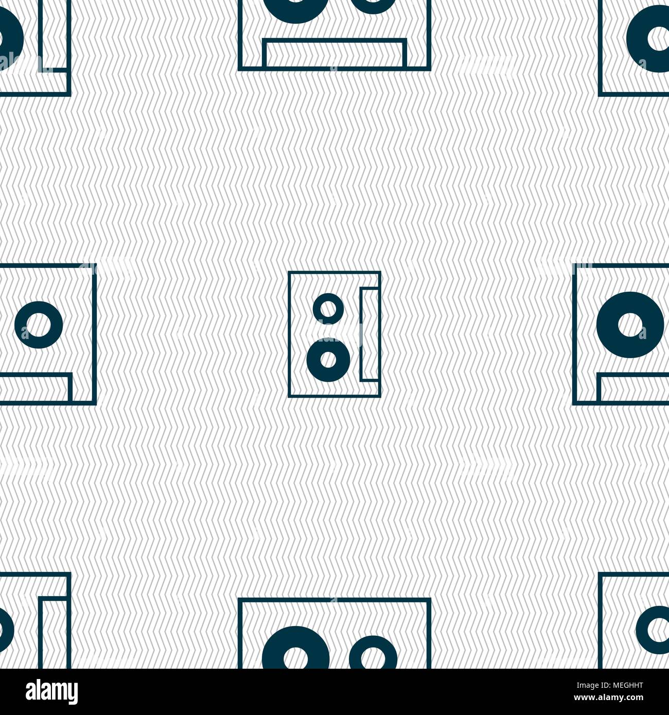cassette sign icon. Audiocassette symbol. Seamless abstract background ...