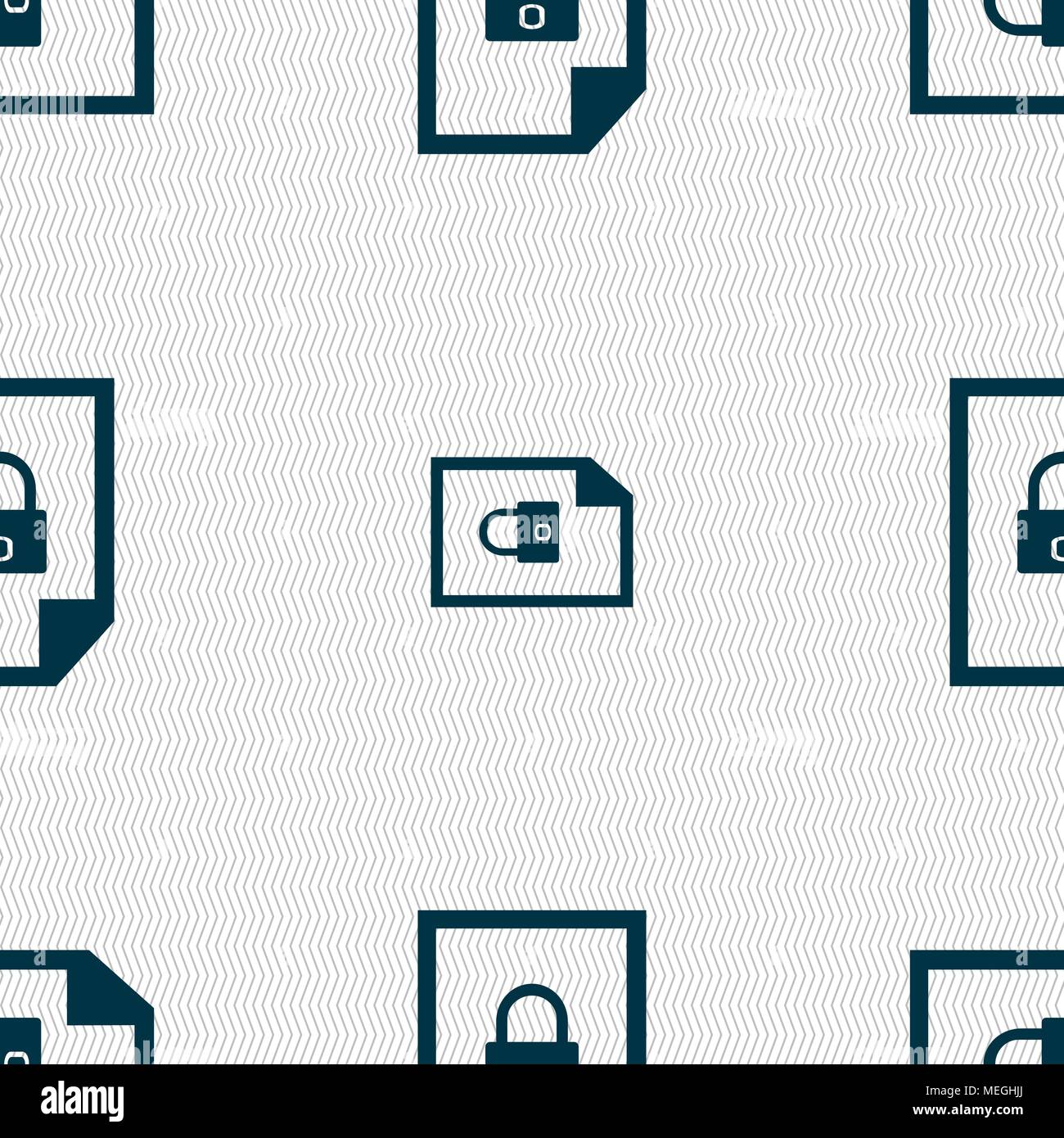 File locked icon sign. Seamless abstract background with geometric ...